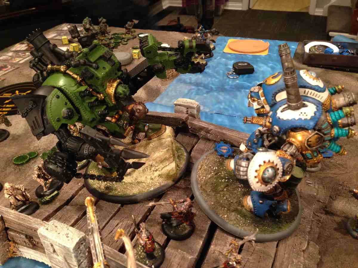 Mercenary, Cryx, Cygnar, Skrone – Colossal and Gargantuan bridge battle ...